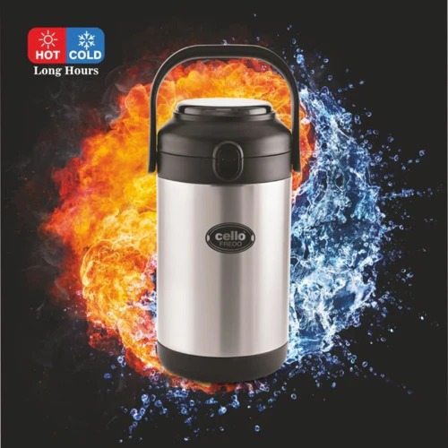 Cello Fredo Stainless Steel 4 Containers Double Walled Insulated Lunch Box